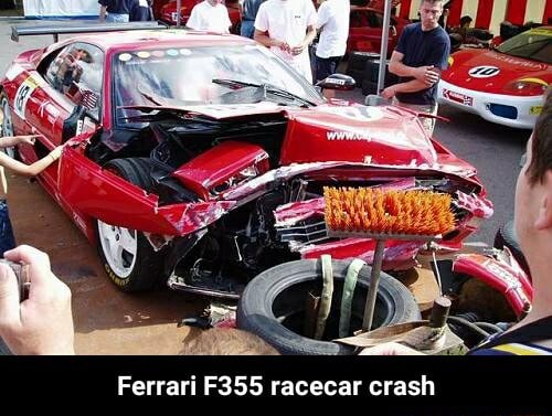 Ferrari F355 racecar crash - Ferrari F355 racecar crash - iFunny