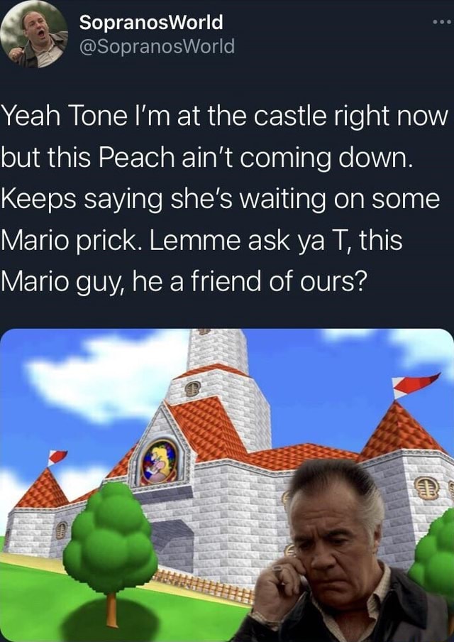 SopranosWorld Yeah Tone I'm at the castle right now but this Peach ain ...