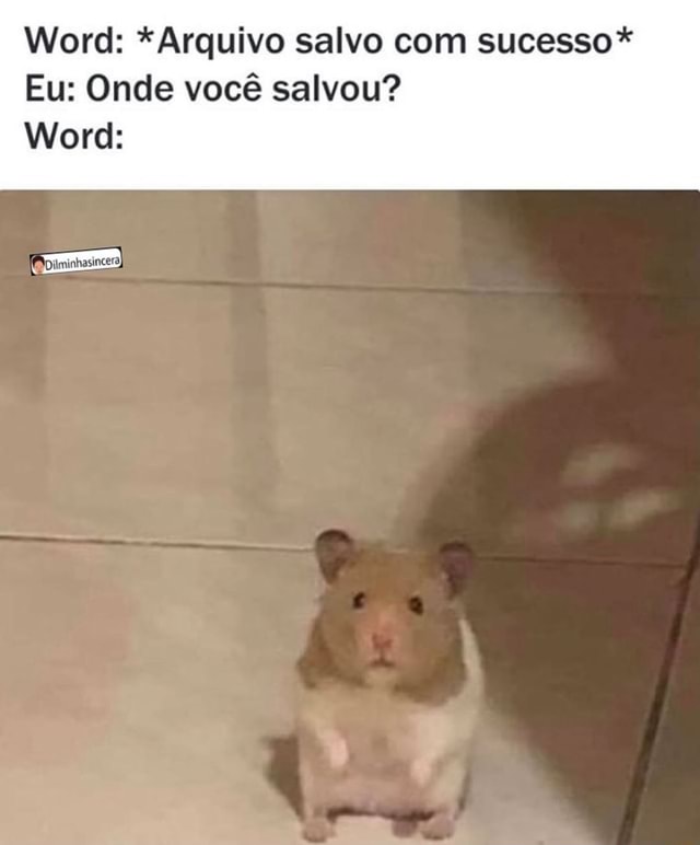 Word: *Arquivo salvo com sucesso* Eu: Onde você salvou? Word: - iFunny ...