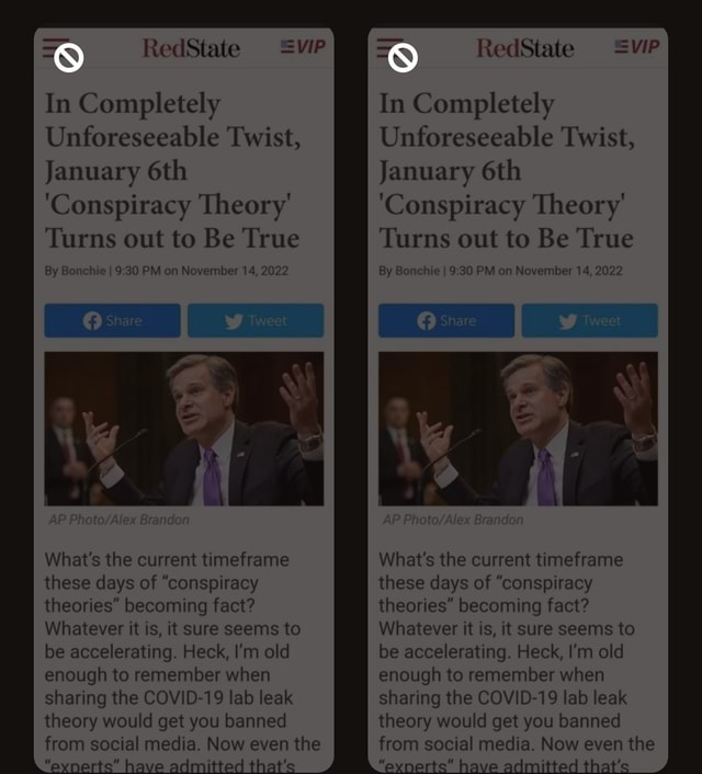 RedState =VIP In Completely Unforeseeable Twist, January 'Conspiracy ...