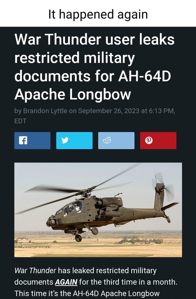 It happened again War Thunder user leaks restricted military documents ...