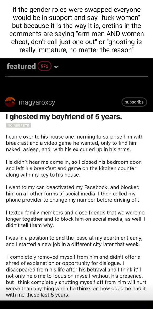 If the gender roles were swapped everyone would be in support and say "fuck women" but because ...