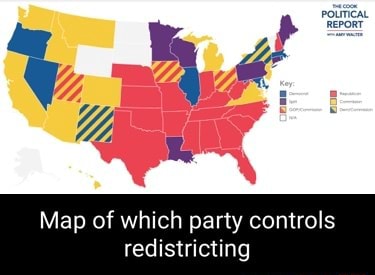 POLITICAL REPORT Map of which party controls redistricting - iFunny