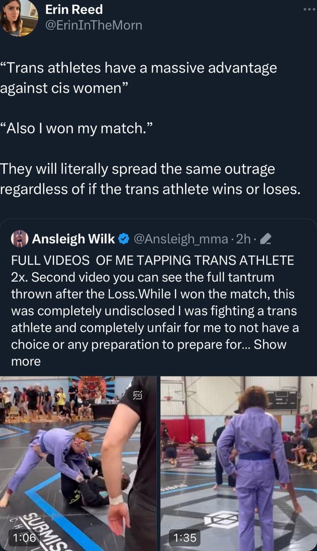 Erin Reed "Trans athletes have a massive advantage against cis women ...