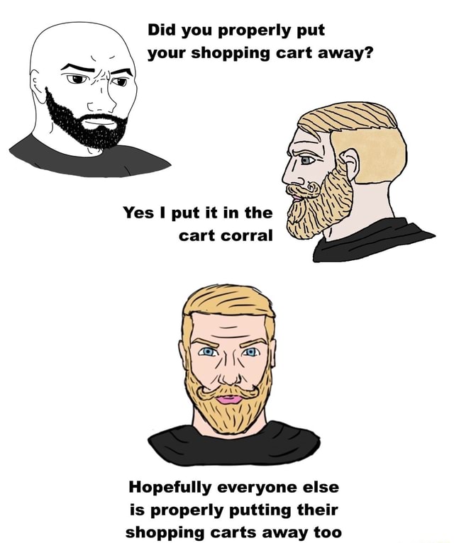 Did you properly put your shopping cart away? Yes I put it in the cart ...