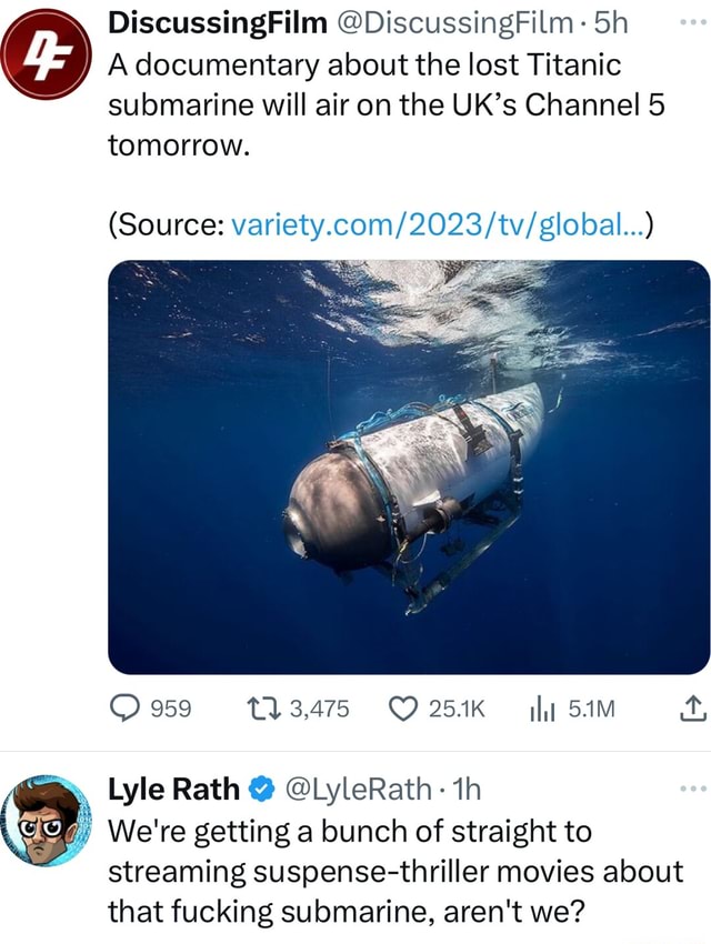 DiscussingFilm @DiscussingFilm A documentary about the lost Titanic ...