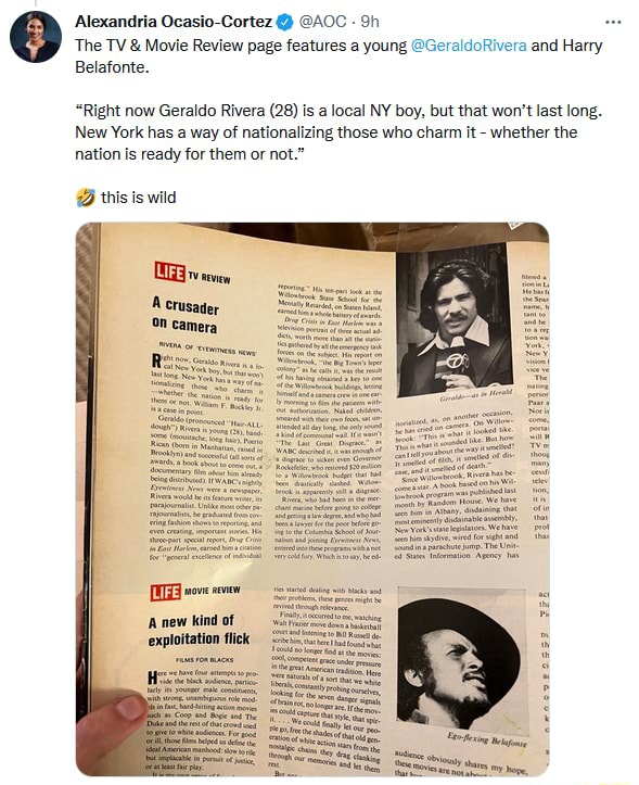 Alexandria Ocasio-Cortez @ @AOC - The TV & Movie Review page features a ...
