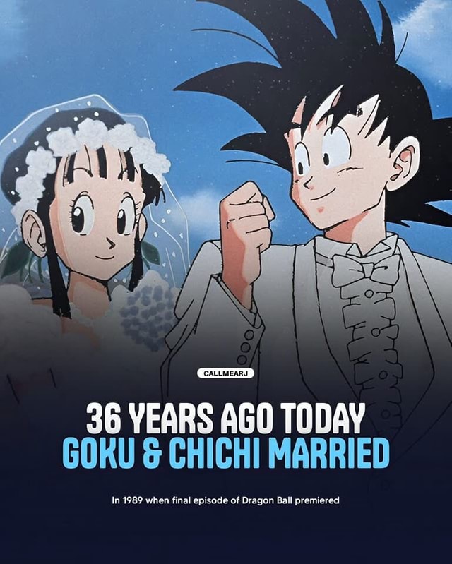 36 YEARS AGO TODAY GOKU & CHICHI MARRIED 1989 when final al episode of ...