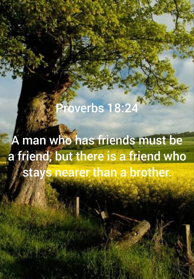 Proverbs A man who has friends must be a friend, 'but but there is a ...