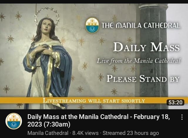 THE MANILA Daity Mass Lave from the Manila PLEASE STAND BY WILL START ...