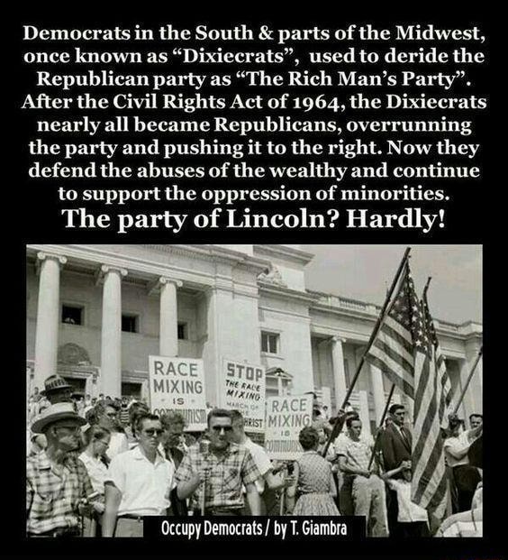 Republicans then and now. - Democrats in the South & parts of the ...