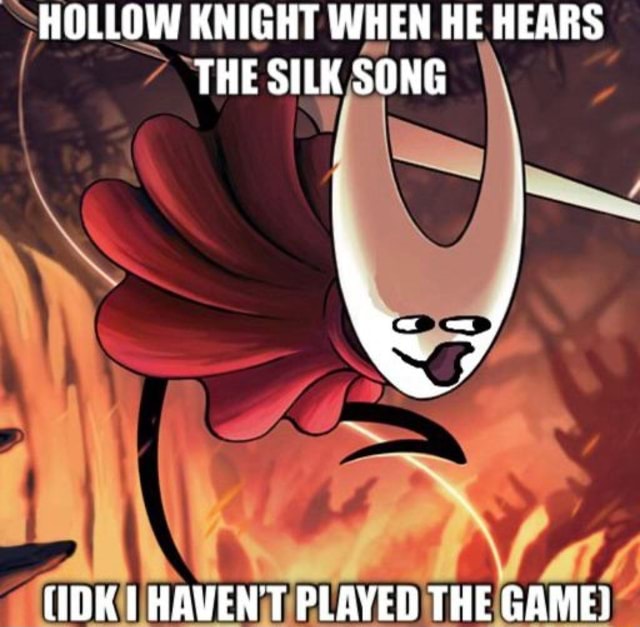 HOLLOW KNIGHT WHEN HE HEARS THE SILK SONG (IDK I HAVEN'T PLAYED THE ...