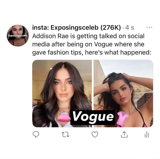 Insta: Exposingsceleb (276K) Addison Rae is getting talked on social ...