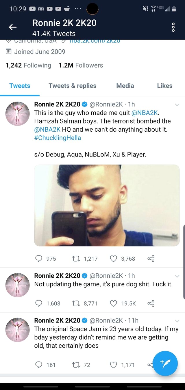 Ex 2k employee meltdown update 1 - Ronnie 2K20 41.4K Tweets Joined June ...