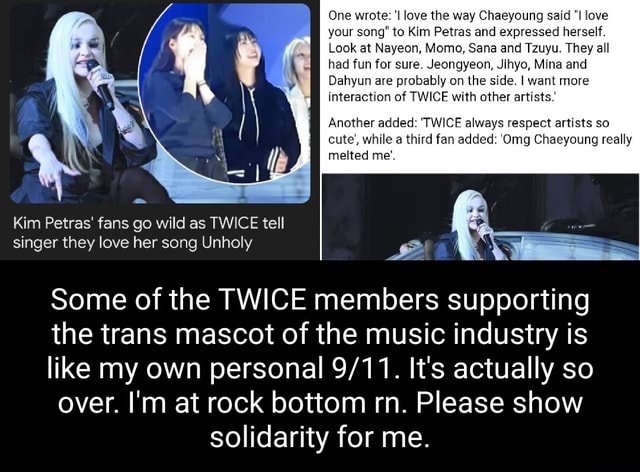 Kim Petras' fans go wild as TWICE tell singer they love her song Unholy ...