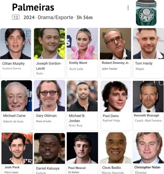 Palmeiras 2024- Cillian Murphy Joseph Gordon- Emilly Blunt Robert ...