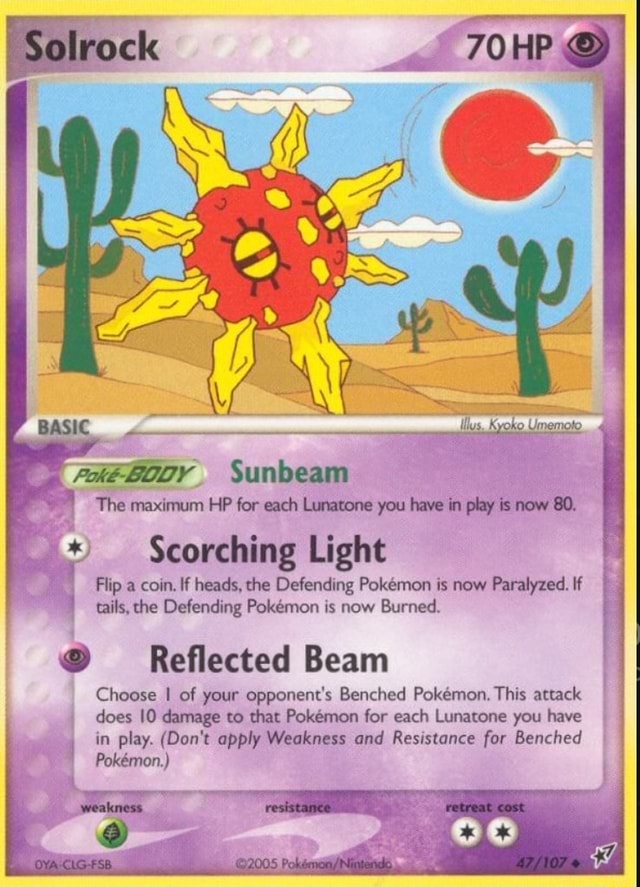 Lus, Kyoko Umemoto Solrock Sunbeam The maximum HP for each Lunatone you ...