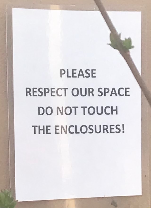 PLEASE RESPECT OUR SPACE DO NOT TOUCH THE ENCLOSURES! - iFunny