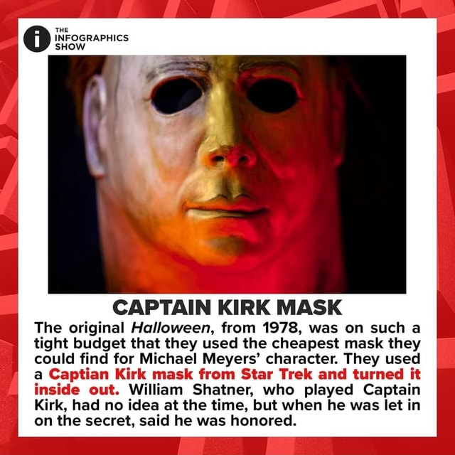THE INFOGRAPHICS SHOW CAPTAIN KIRK MASK The original Halloween, from ...
