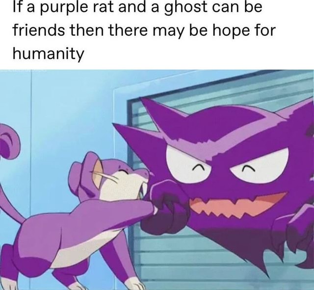 If a purple rat and a ghost can be friends then there may be hope for ...