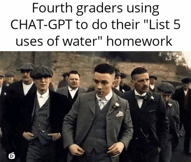 Fourth graders using CHAT-GPT to do their "List uses of water" homework ...