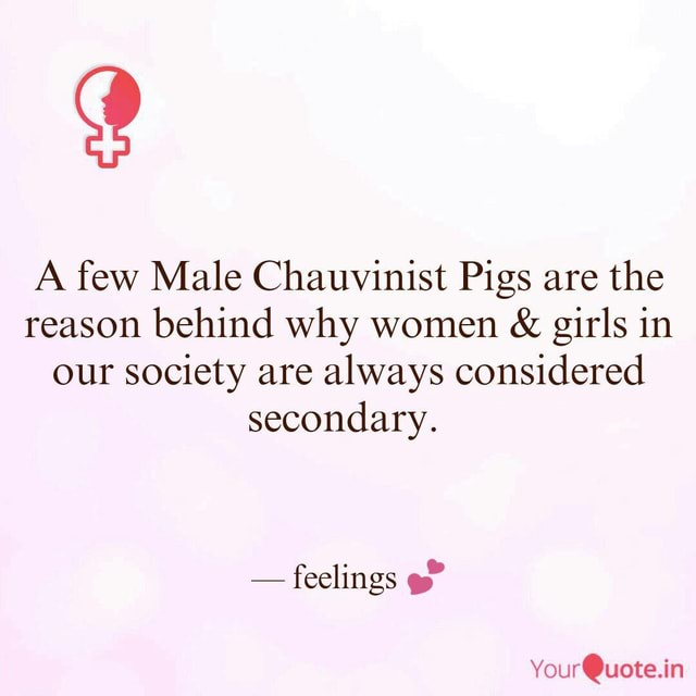 A few Male Chauvinist Pigs are the reason behind why women & girls in ...