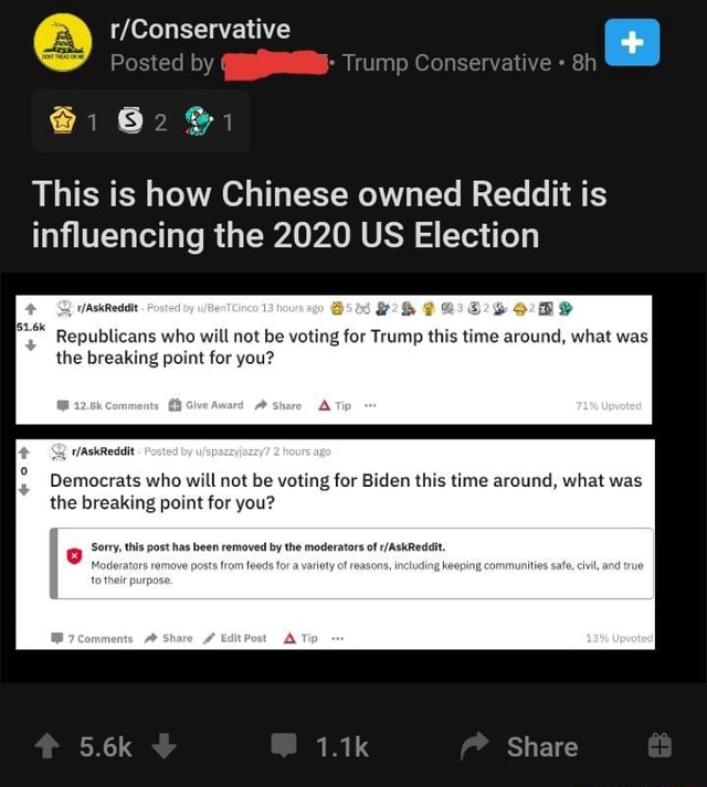 @1 628 This is how Chinese owned Reddit is influencing the 2020 US ...