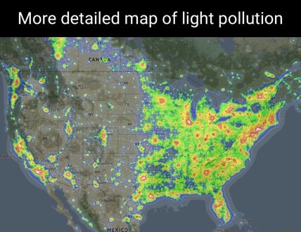 More detailed map of light pollution - iFunny