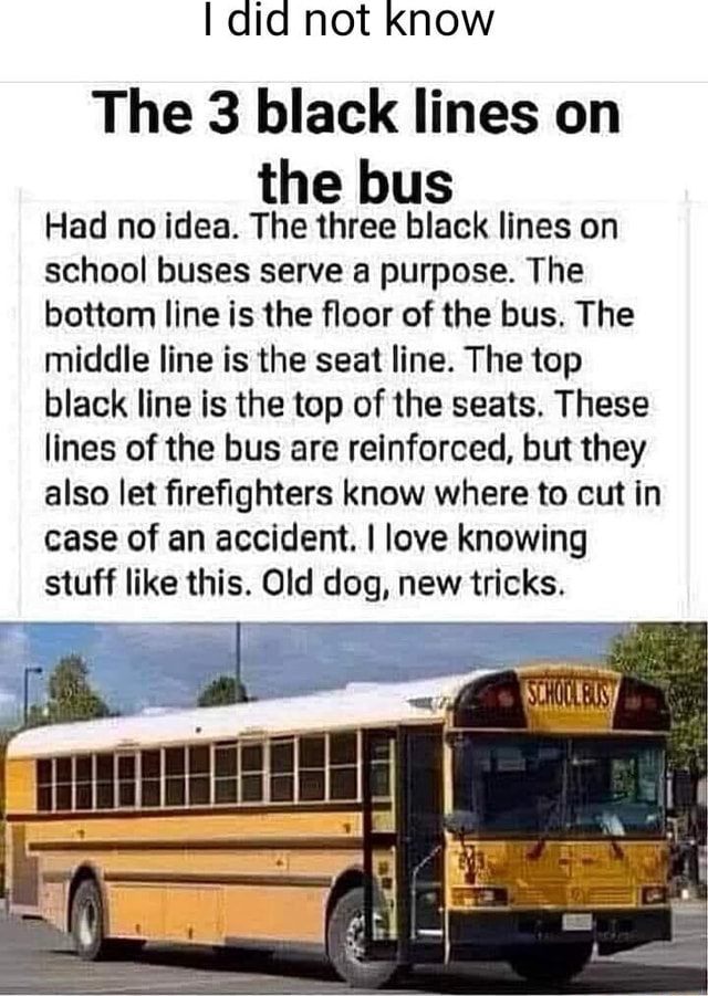 I Not know The 3 black lines on the bu Had no idea. The three black ...