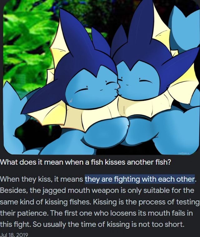 Se What does it mean when a fish kisses another fish? When they kiss ...
