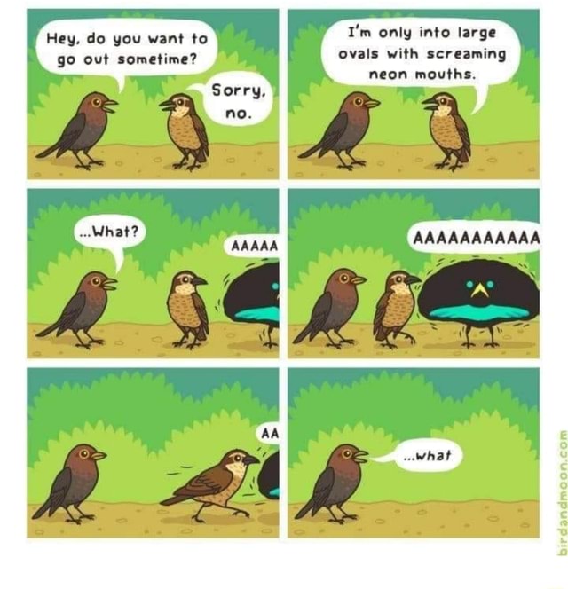 I'm only into large ovals with screaming neon mouths. Hey, do you want ...