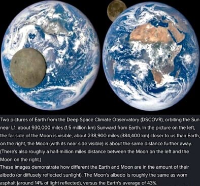 Two pictures of Earth om the Deep Space Cimate Observatory (OSCOVR ...