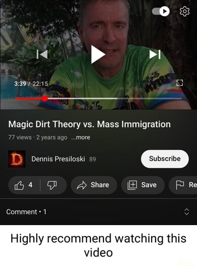 > rl Magic Dirt Theory vs. Mass Immigration DD_ dennis Presilos 64 ...