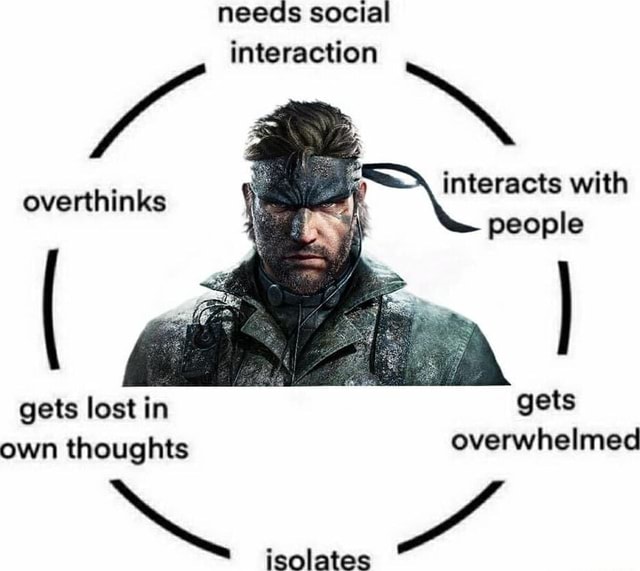 Needs social interaction interacts with people overthinks gets lost in ...