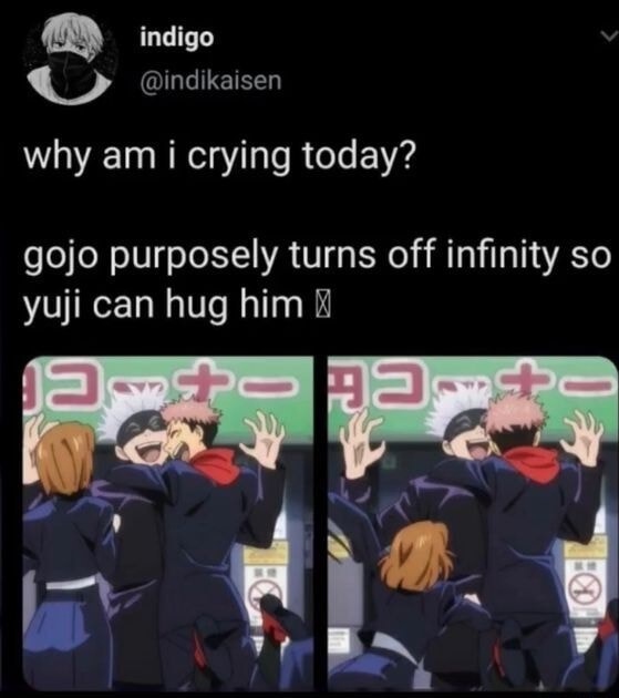 Indigo @indikaisen why am i crying today? gojo purposely turns off ...