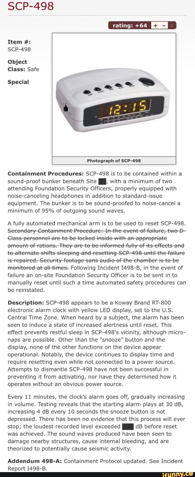 SCP-498 SCP-498 Object Class: Safe Special Photograph nf SCP-QSB ...