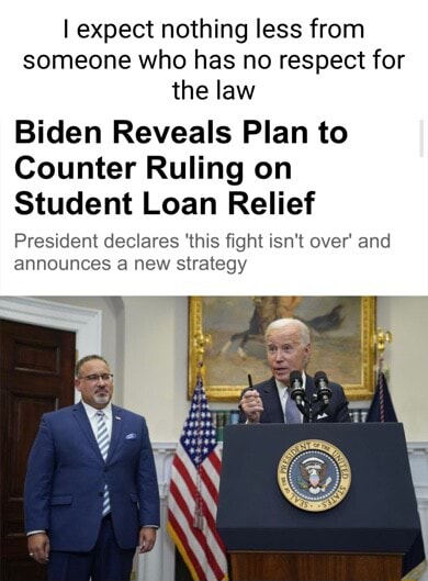 I expect nothing less from someone who has no respect for the law Biden ...