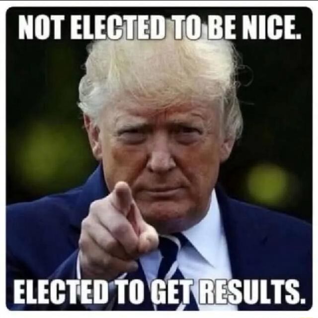 NOT ELECTED BE NICE. I al ELECTED TO GET RESULTS. - iFunny
