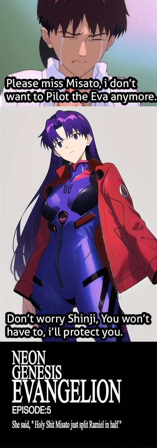 Please' miss Misato, i don't want to Pilot the Eva anymore. Don't worry ...