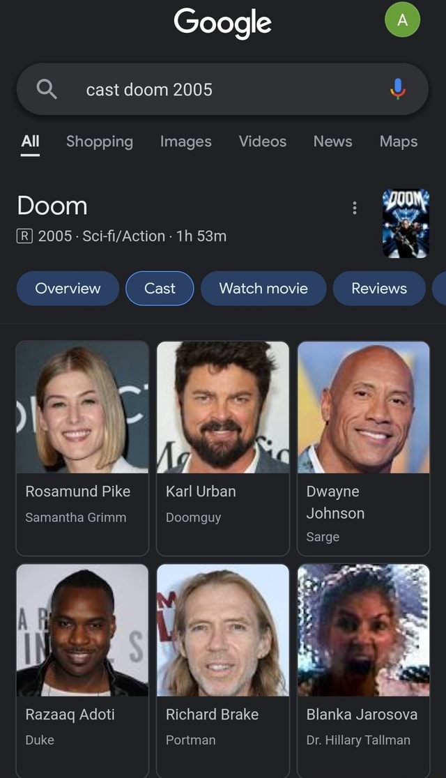 Google cast doom 2005 All Shopping Images Videos News Maps Doom : 2005 ...