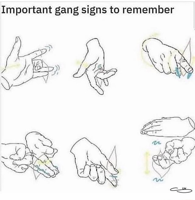 Important gang signs to remember - iFunny