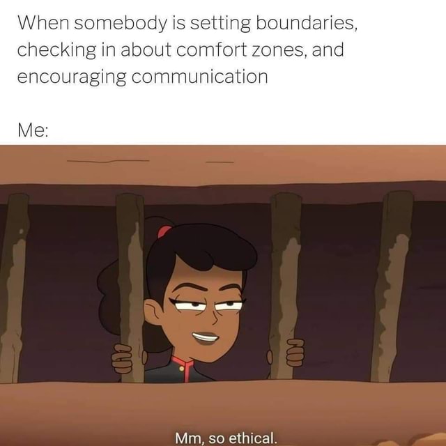 #memes - When somebody is setting boundaries, checking in about comfort ...