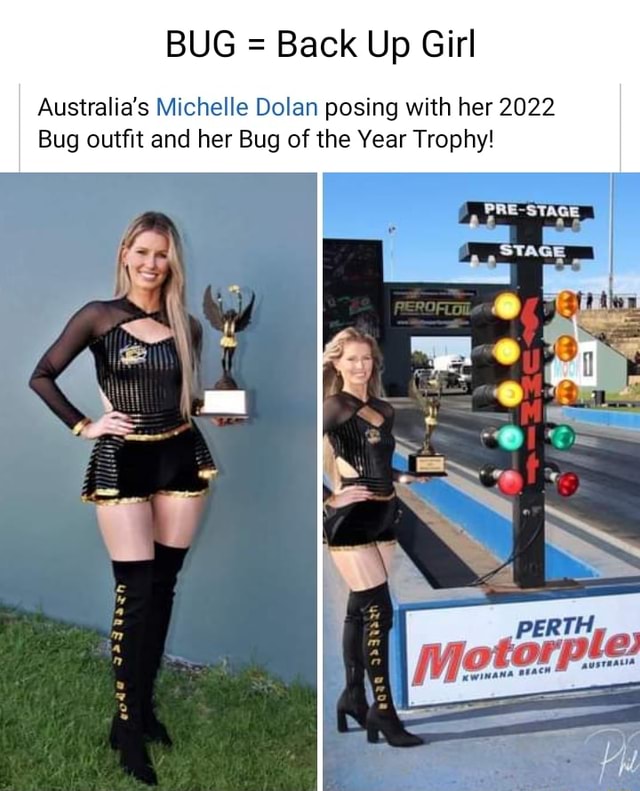 BUG = Back Up Girl Australia's Michelle Dolan posing with her 2022 Bug ...