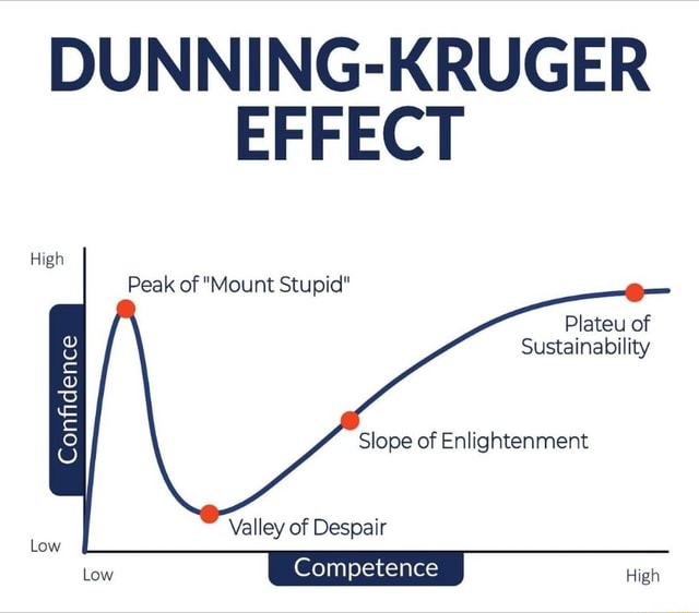 DUNNING-KRUGER EFFECT High Peak of "Mount Stupid" Plateu of ...