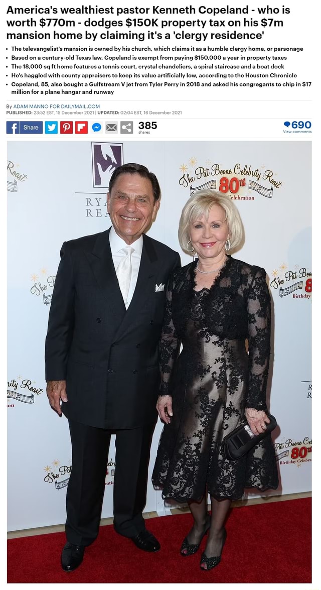 America's wealthiest pastor Kenneth Copeland - who is worth $770m ...