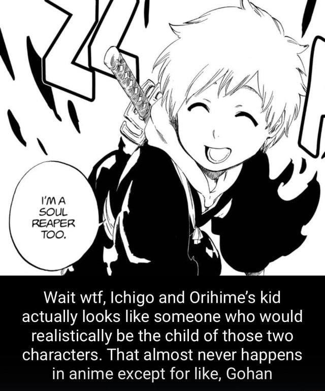 Wait wtf, Ichigo and Orihime's kid actually looks like someone who ...