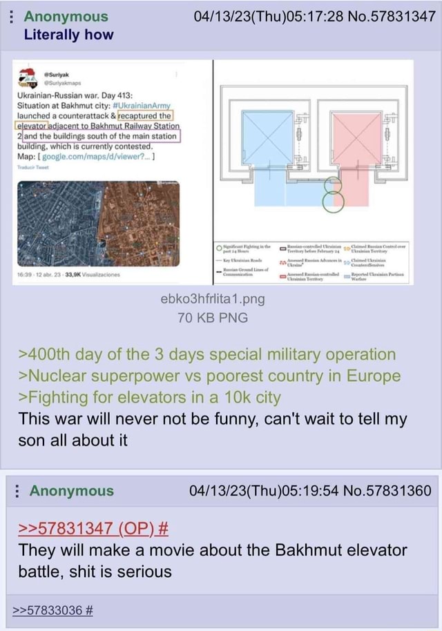 : Anonymous No.57831347 Literally how Ukraiman-Russian war Day 413 ...