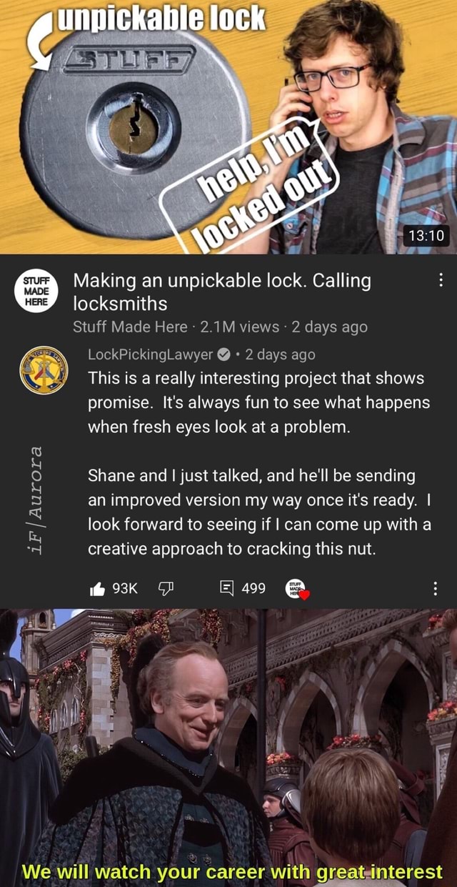 Making an unpickable lock. Calling locksmiths Stuff Made Here 2.1M ...