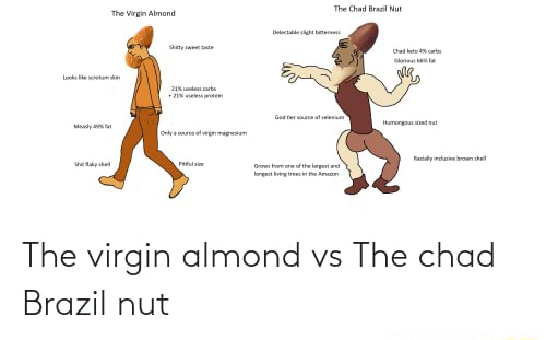 The virgin almond vs The chad Brazil nut - The virgin almond vs The ...