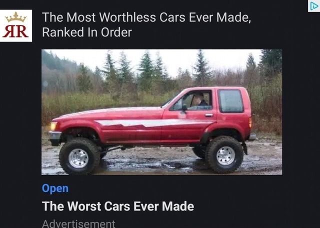 SAR I The Most Worthless Cars Ever Made, Ranked In Order Open The Worst ...